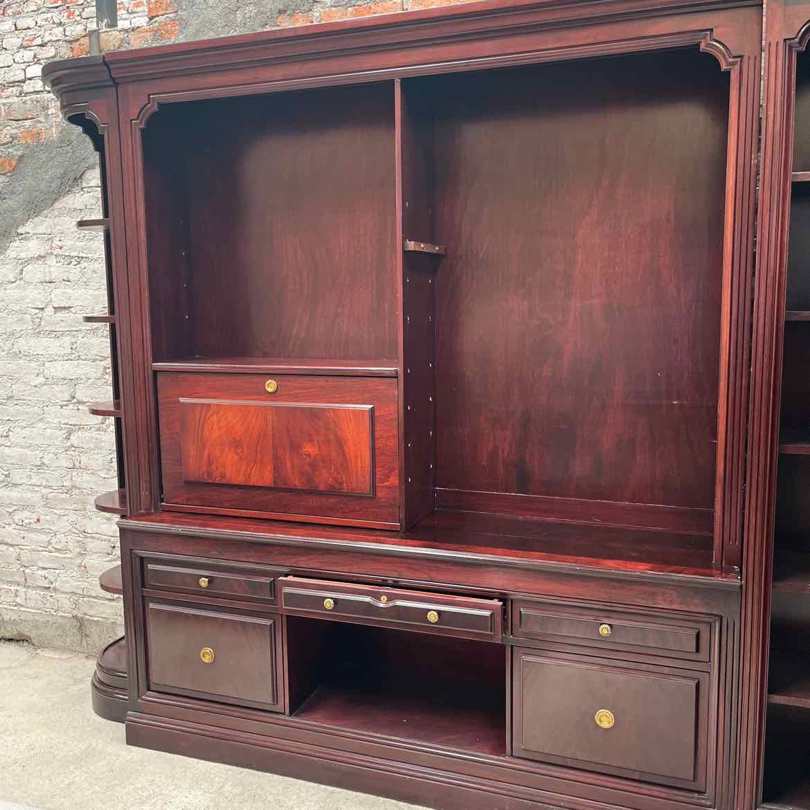 6 Piece Neoclassical Dark Mahogany Wood Modular Bookcase – LA FINCA ...