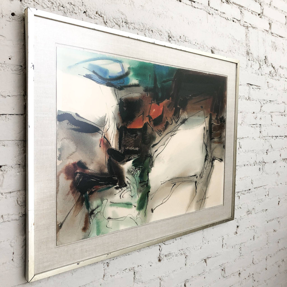 Alexander Nepote Mid-Century Modern Watercolor Paper Abstract Painting ...